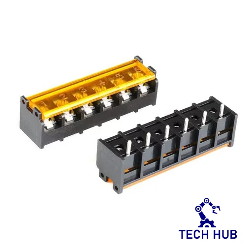 6Pin Barrier Terminal Block With Cover - Tech Hub Electronics