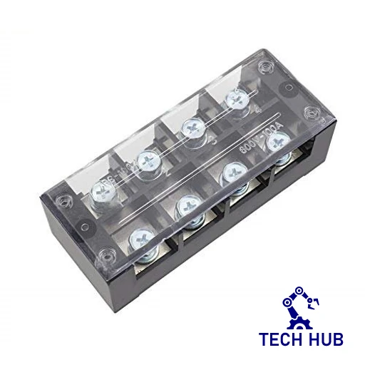 TB-2504 Fixed Barrier Terminal Block (25A-600V) 4pin - Tech Hub Electronics