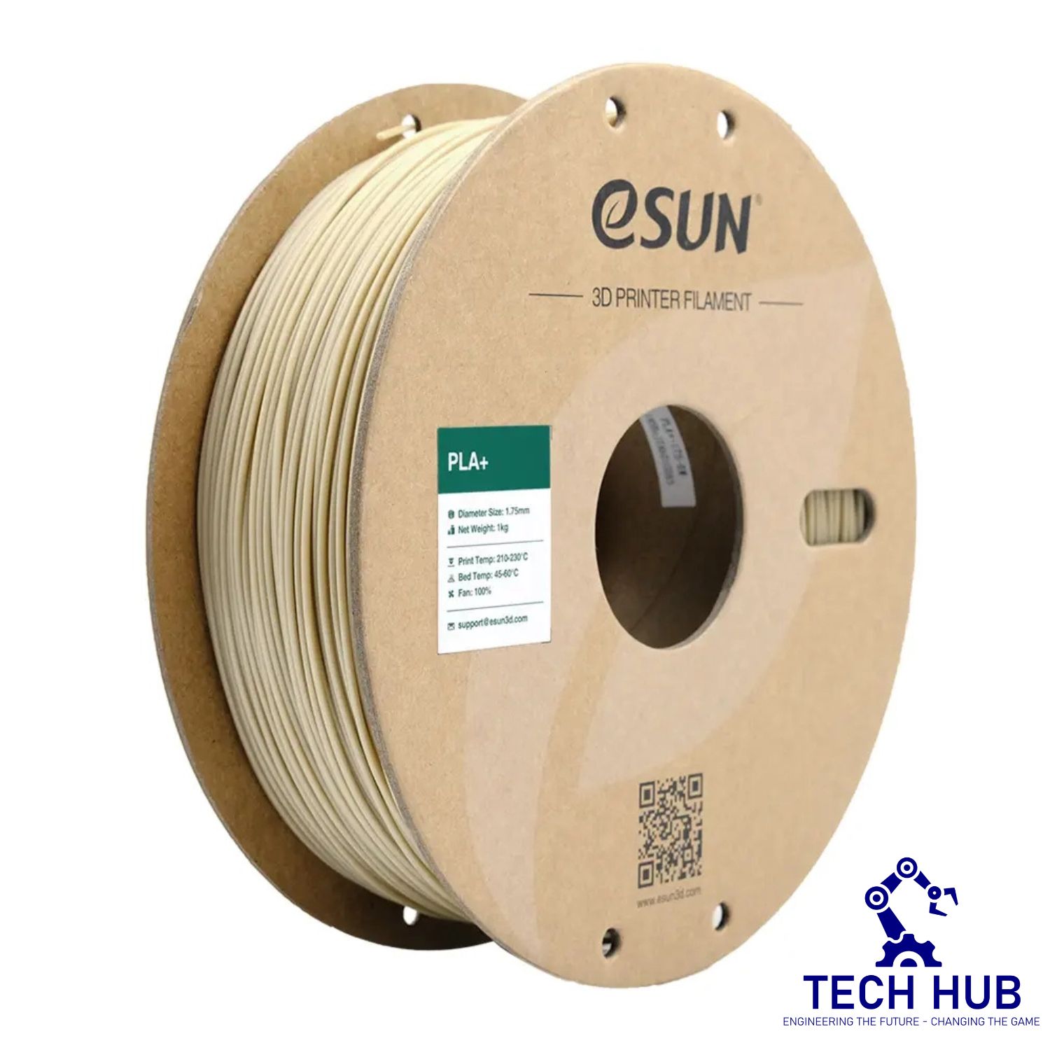 eSUN Bone White PLA+ 3D Filament, 1.75mm, 1kg/Roll - Tech Hub Electronics